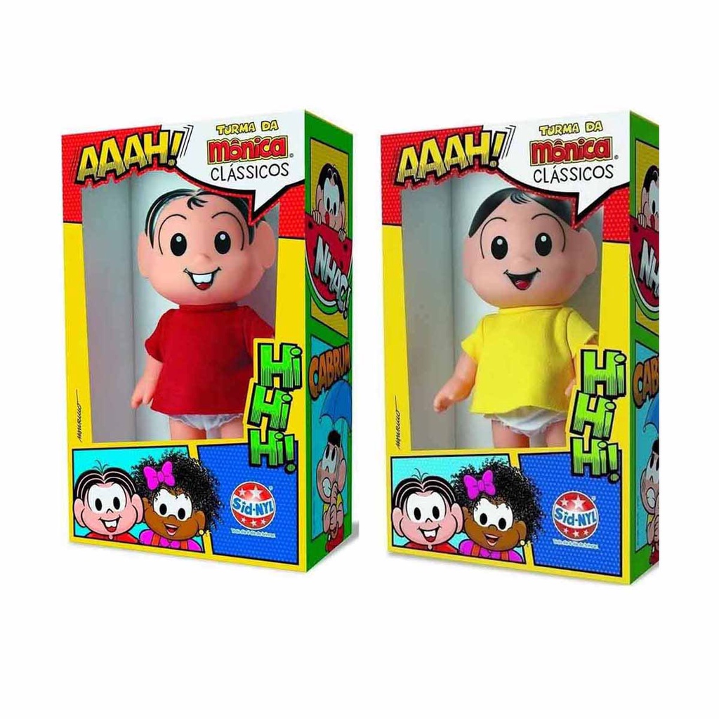 Kit Bonecas Turma da Monica Classicos 2 Bonecas Vinil SidNyl Monica ...