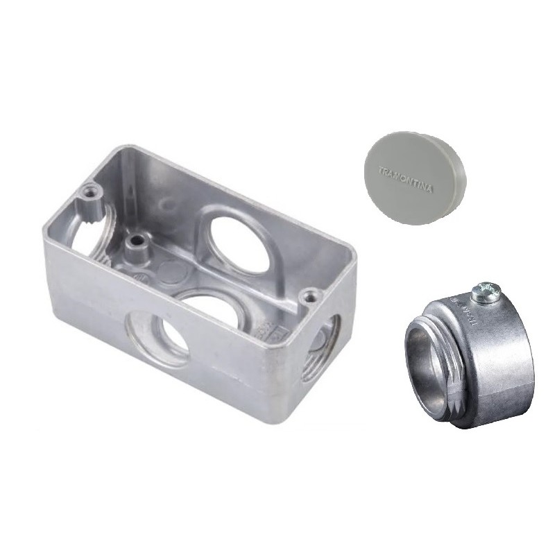 Condulete Metalico Multiplo Alumínio X 3/4 condulet - Tramontina- Sem ...