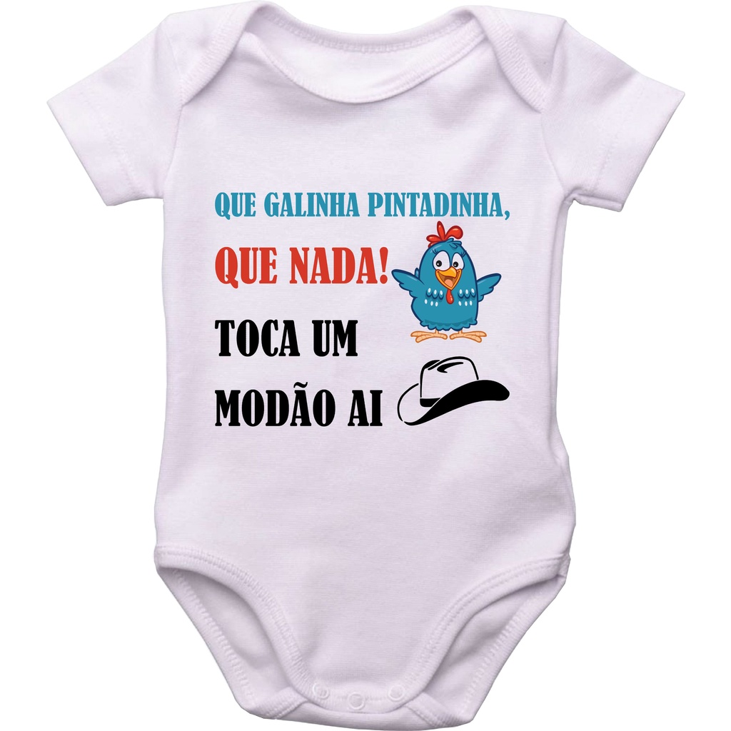 Body Do Bebê Em Tecido Ribana, Que Galinha Pintadinha, Que Nada! Toca ...