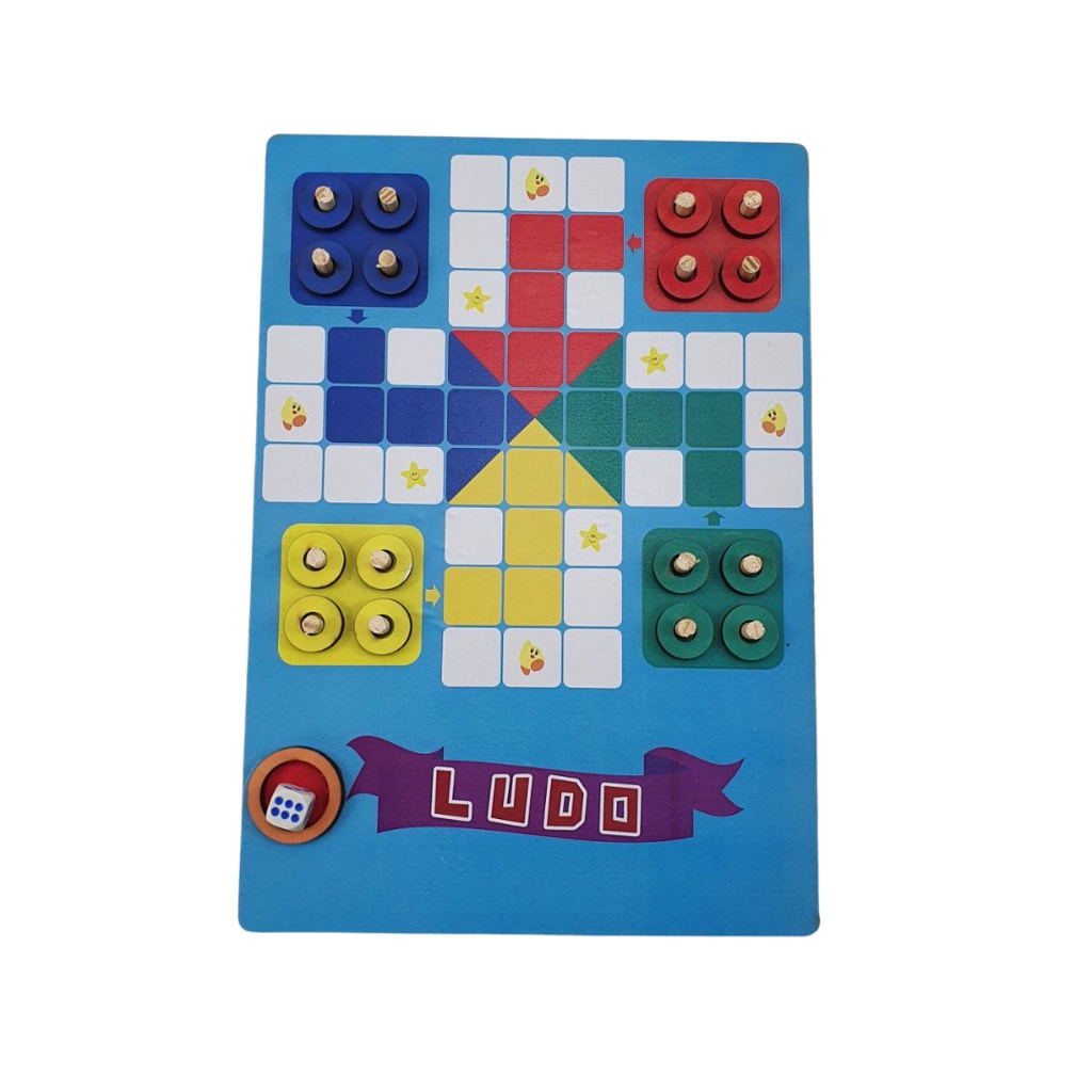 Jogo De Ludo Com Tabuleiro Em Madeira Educativo Dado | Shopee Brasil