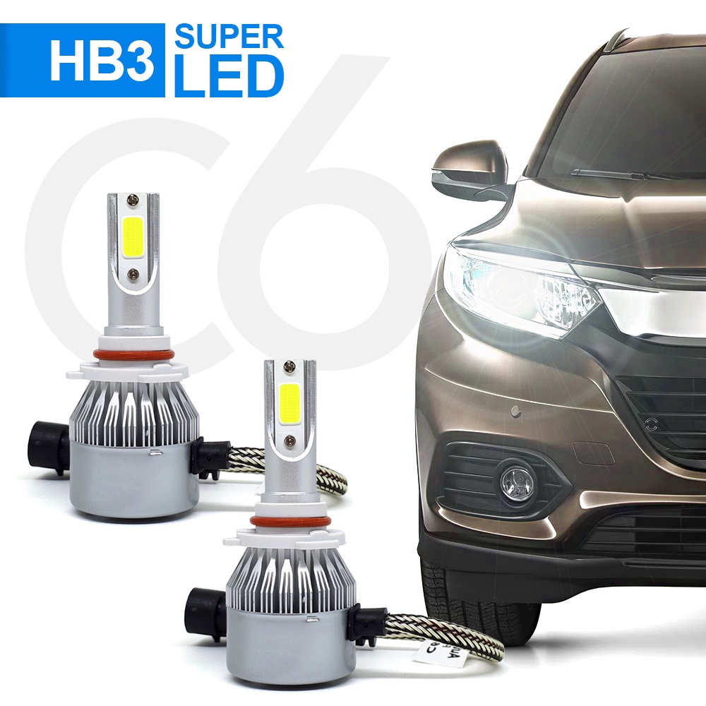 Par Lâmpadas HB3 Farol Alto Honda Civic Super Led C6 6000k 7200 lumens ...