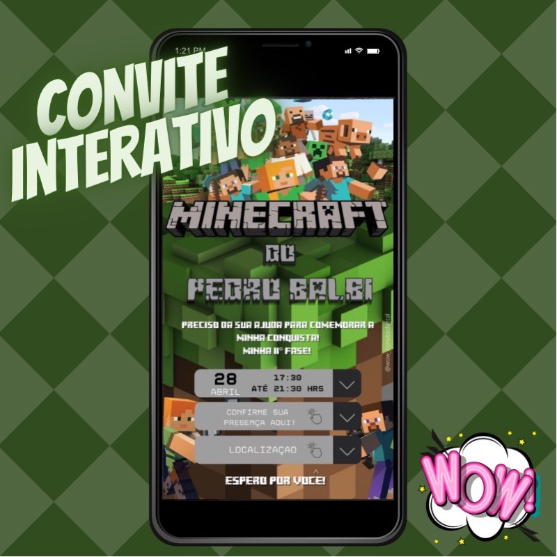 Convite Minecraft | Shopee Brasil