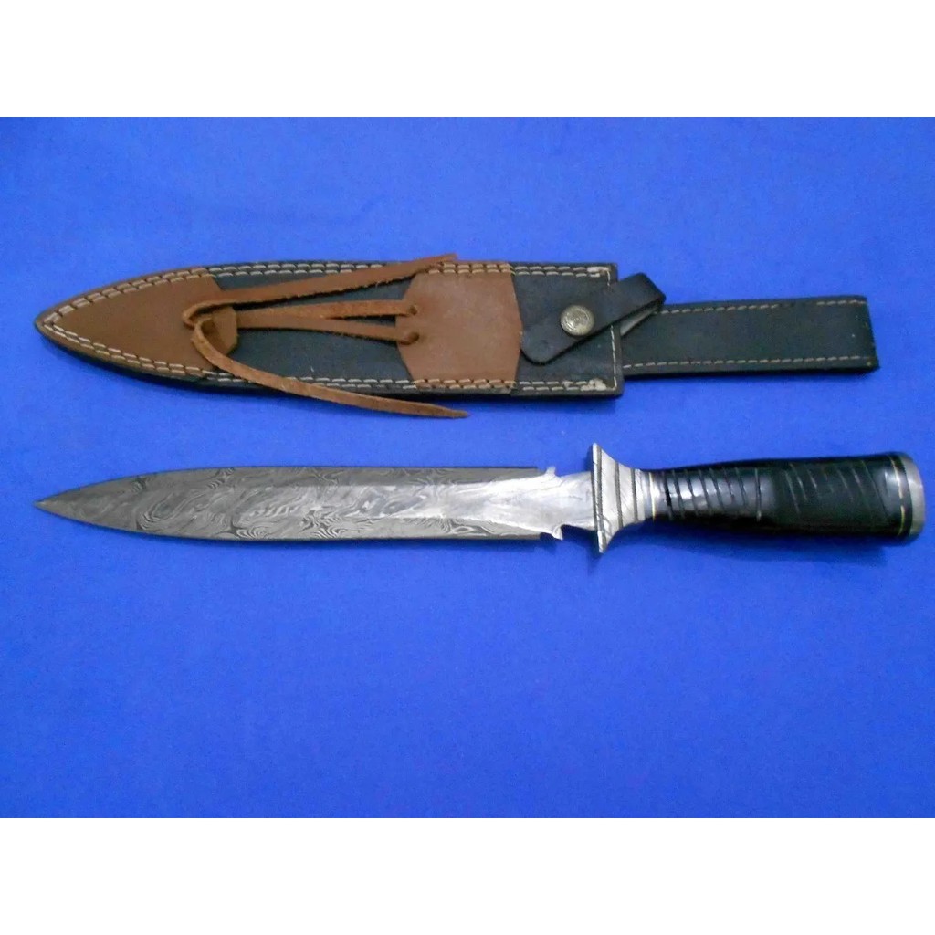 Faca Adaga Aço Damasco 35,8 Cm Fabricação Artesanal na Inglaterra c ...