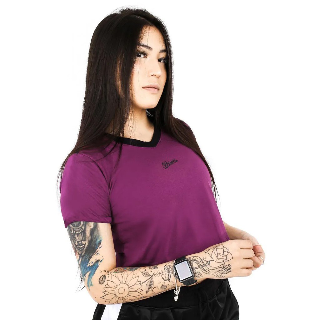 CAMISETA CROPPED PRISON PURPLE FEMININA | Shopee Brasil