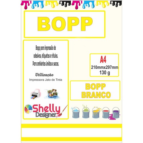 Vinil Bopp Branco Perolado jato de tinta P/ Brindes A4 Botons | Shopee ...