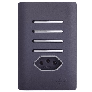 4 Teclas Simples com 1 Tomada de 20A Preto Grafite com Cromado Dicompel Novara | Shopee Brasil