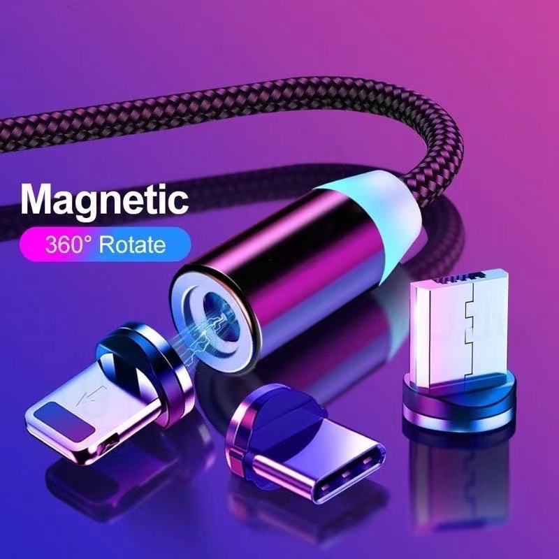 Cabo Carregador Magnético 3 Em 1 Micro Usb V8 Type C iPhone | Shopee Brasil