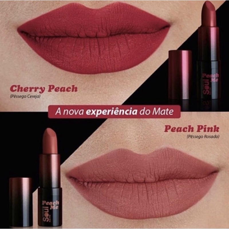 Batom Eudora Soul Kiss Me Hidramatte Cherry Peach e Pink 3,5g | Shopee ...