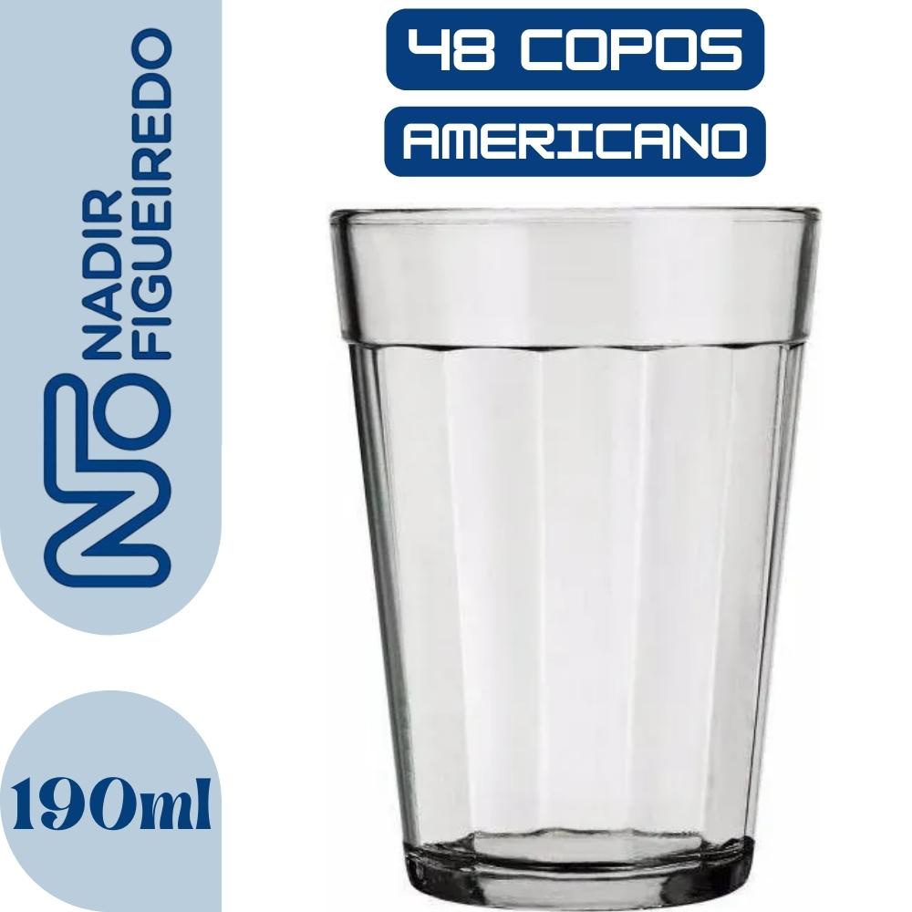 Kit 48 Copos Americano Transparente 190ml Bar Cerveja Nadir | Shopee Brasil
