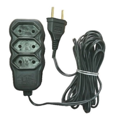 Extensão elétrica 3 tomadas e cabo de 5mtr ou 3 mt, (3 tomadas dois pinos e cabo de 5 ou 3 ...