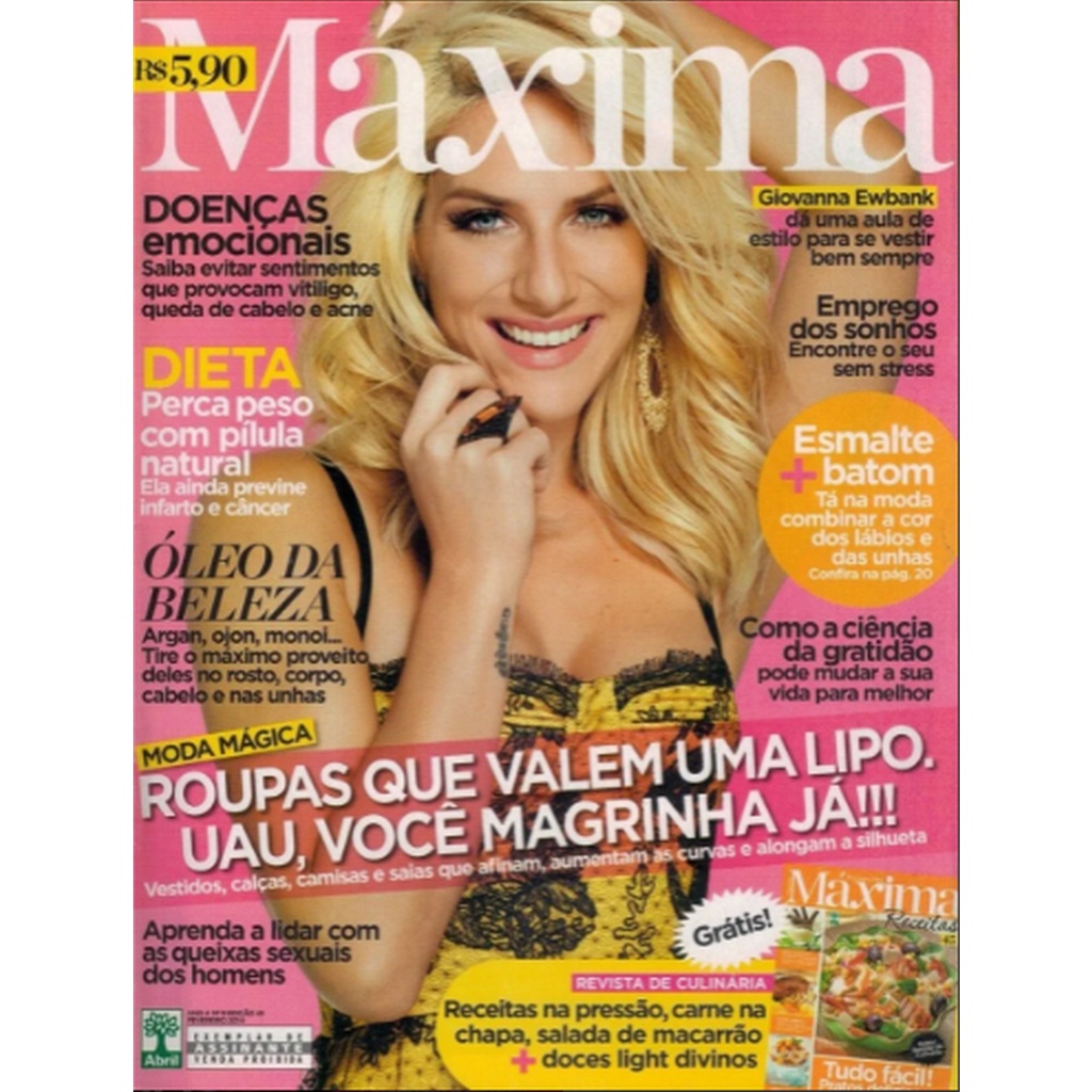 REVISTA MÁXIMA, DE FEVEREIRO/2014, COM GIOVANNA EWBANK NA CAPA ...