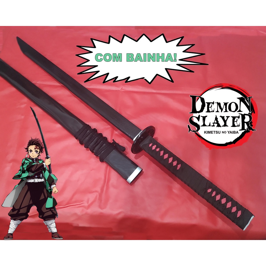 Espada - katana Demon Slayer - Tanjiro em Madeira | Shopee Brasil