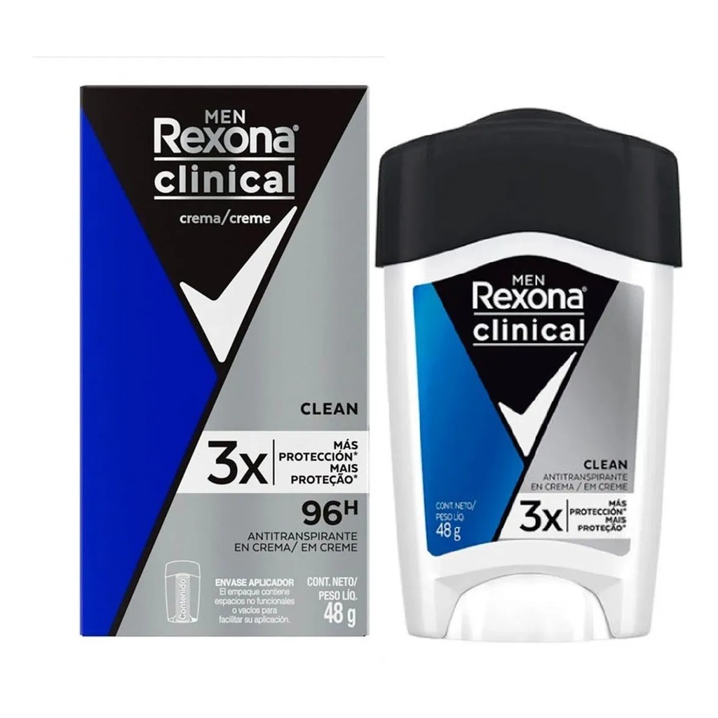 Desodorante em Creme Rexona Clinical Men Clean 48g - Faz a Boa!