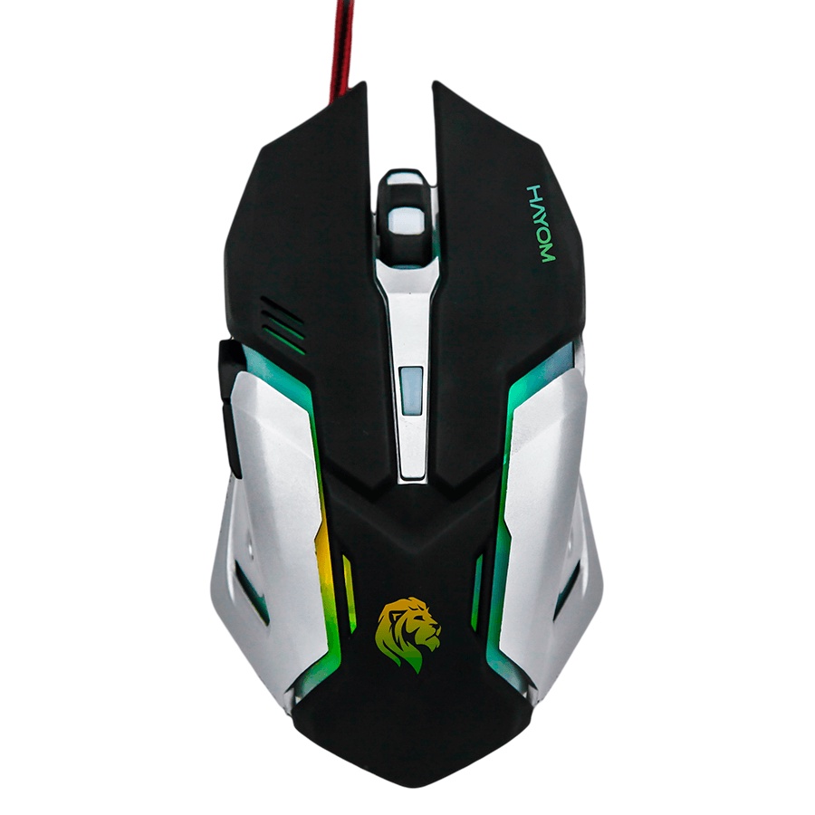 Mouse Gamer Hayom MU-2906 2400DPI 6 Botões Preto com LED RGB | Shopee Brasil