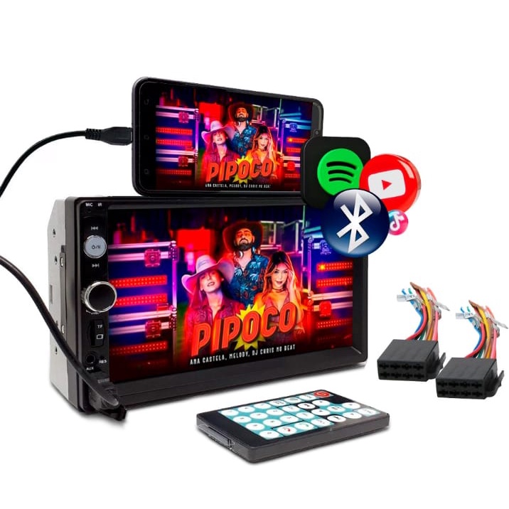 Dvd Automotivo 2 Din Central Multimidia Mp5 Bluetooth Usb Sd Tela 7 Hd Espelhamento | Shopee Brasil