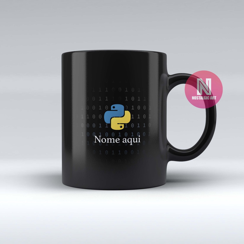 Caneca Programador Linguagem Python Com Seu Nome, Com Símbolo e Códigos Binários | Shopee Brasil