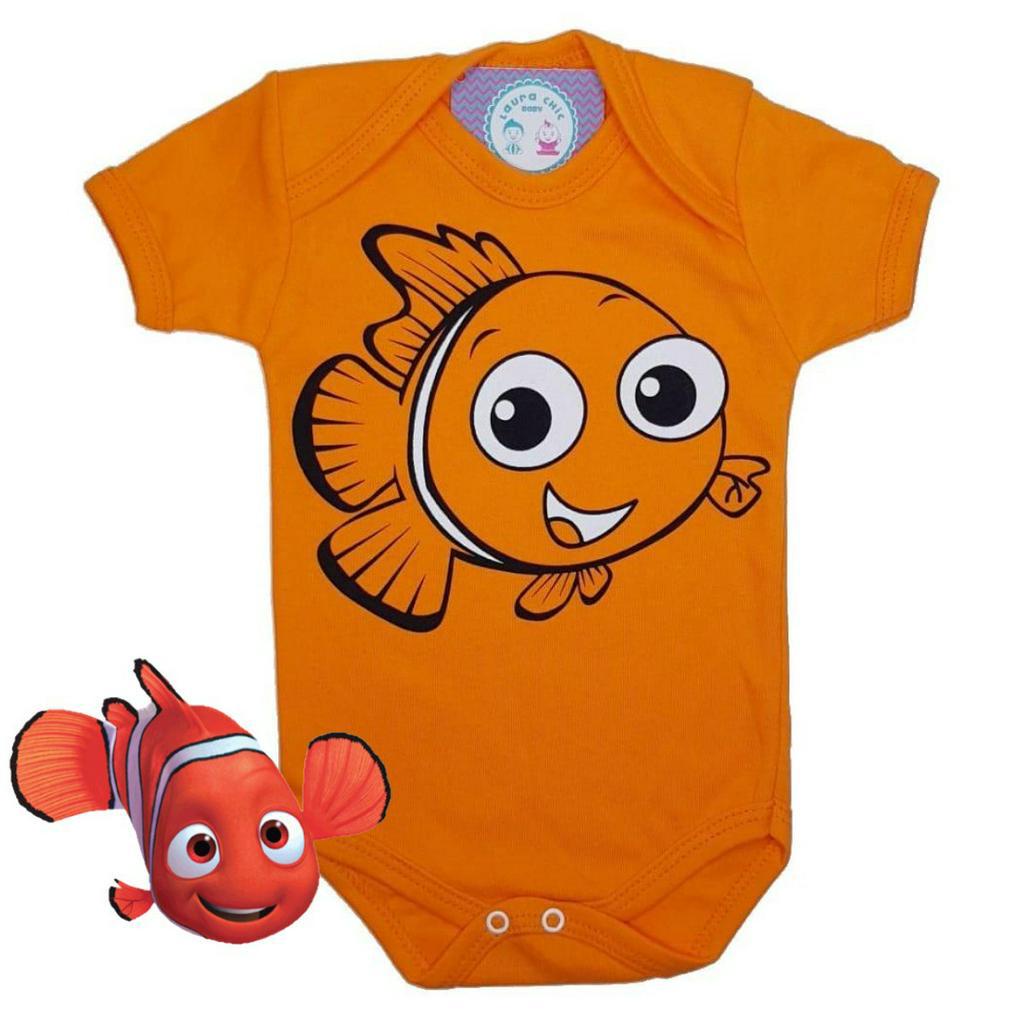 Body Tematico Nemo Bebe Infantil Menino e Menina / Fantasia Mesversario ...