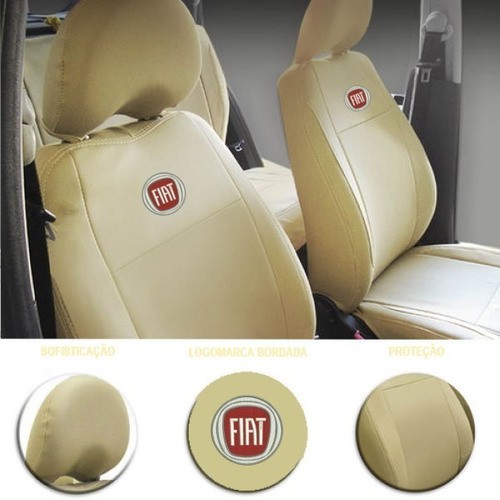 Capa de Banco Bege Caramelo de Couro Automotivo Fiat - Palio Uno Siena ...