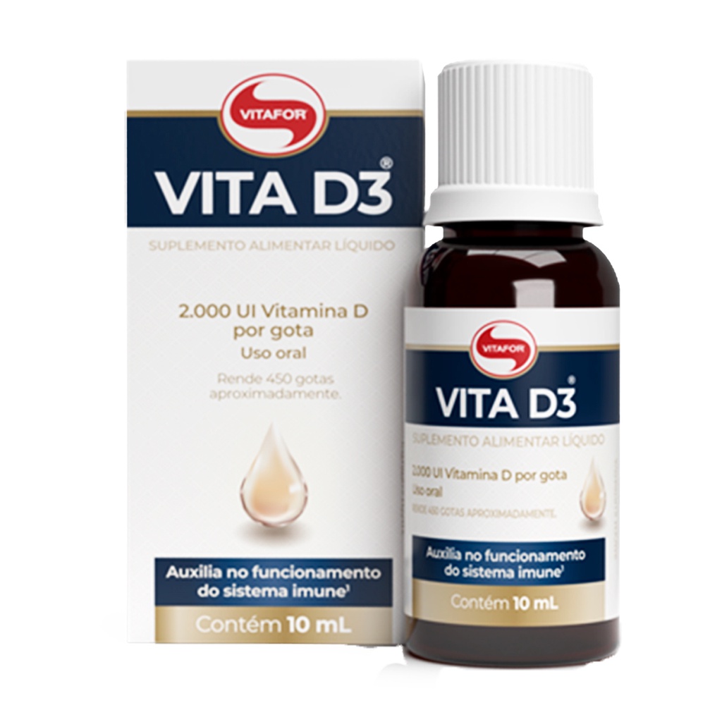 Vita D3 - Vitamina D Em Gotas - Vitamina do Sol - 10ML - Vitafor ...