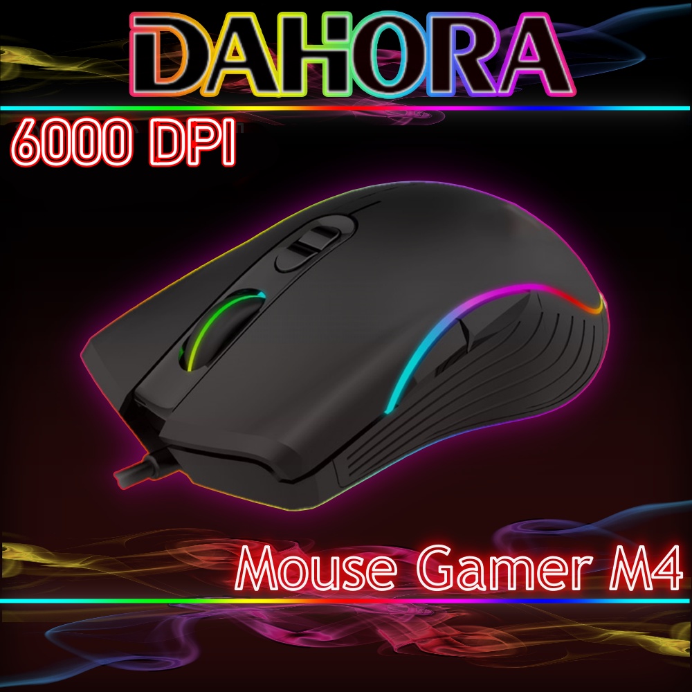 Mouse Gamer 6000 DPI Rgb 7 Botões Ajustável USB Jogos Gt-M4 MARCA ...