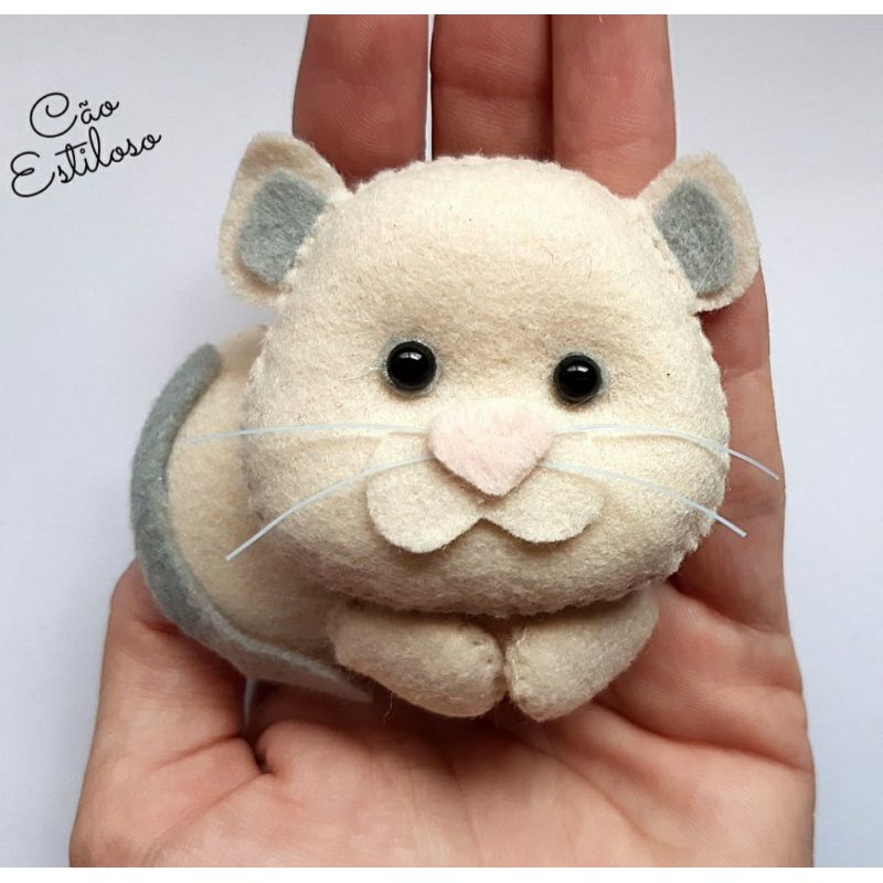 Chaveiro Gato Bege em Feltro / Cat | Shopee Brasil
