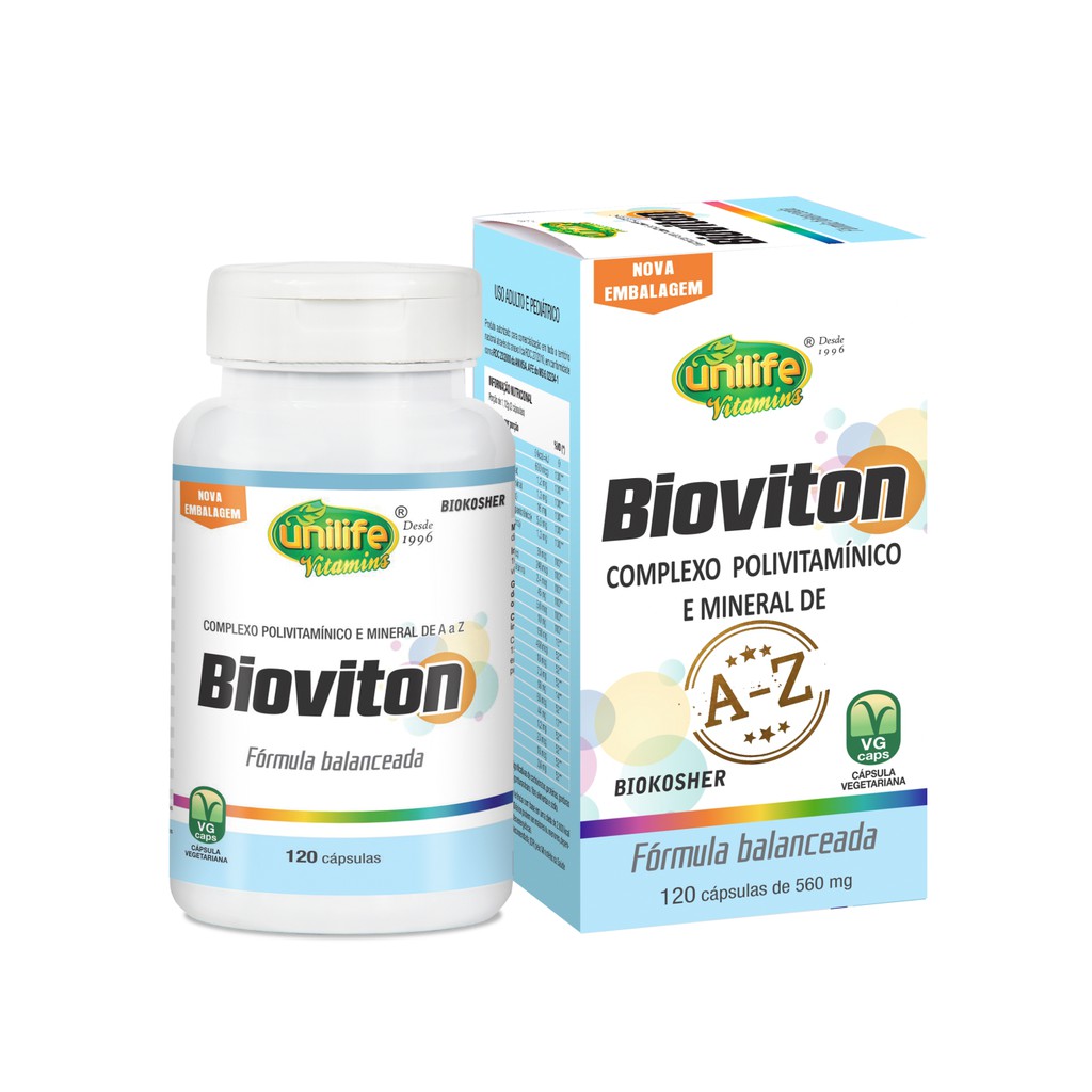 Bioviton Suplemento MultiVitamínico A-Z 120 Cápsulas 560mg - Unilife ...