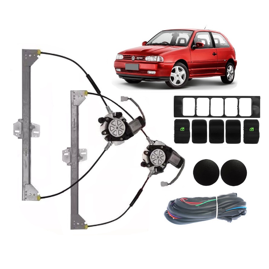 Kit Vidro Eletrico Gol G2 Special G3 City 2 pts Facil instal | Shopee Brasil
