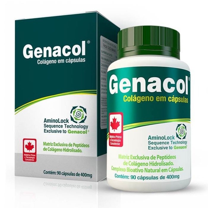 Genacol Colágeno Hidrolisado com 90 cápsulas de 400mg | Shopee Brasil