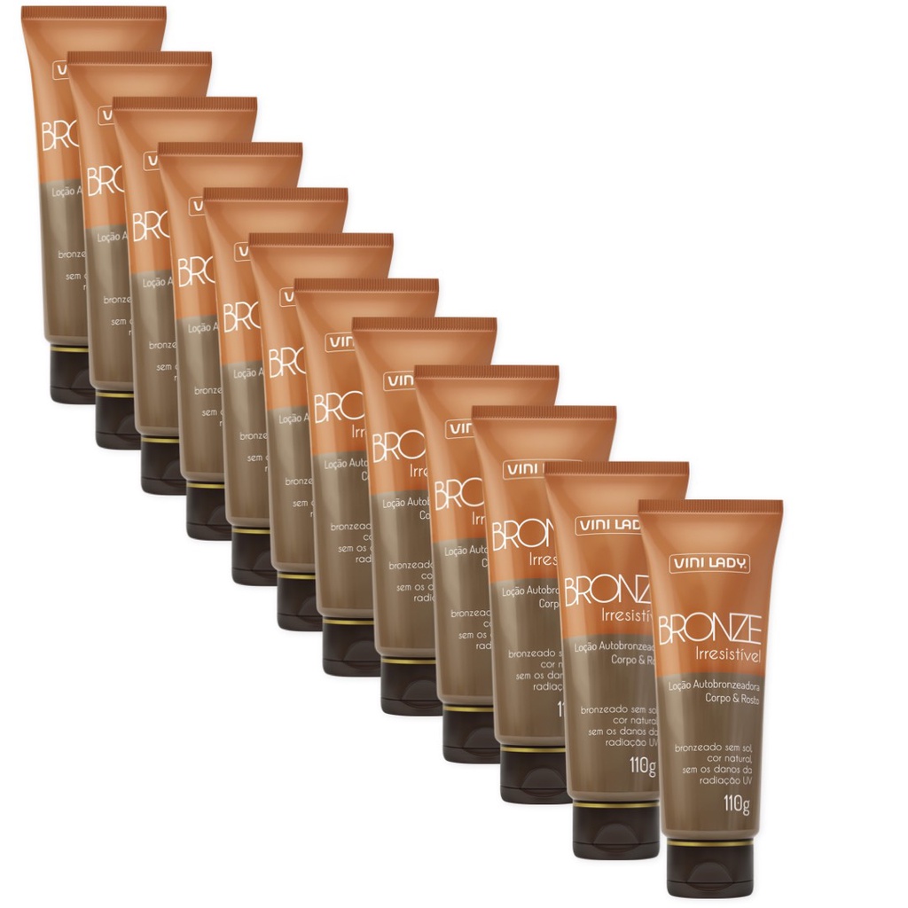 Kit 12 unidades de Loção Autobronzeadora sem sol Corpo Rosto ...