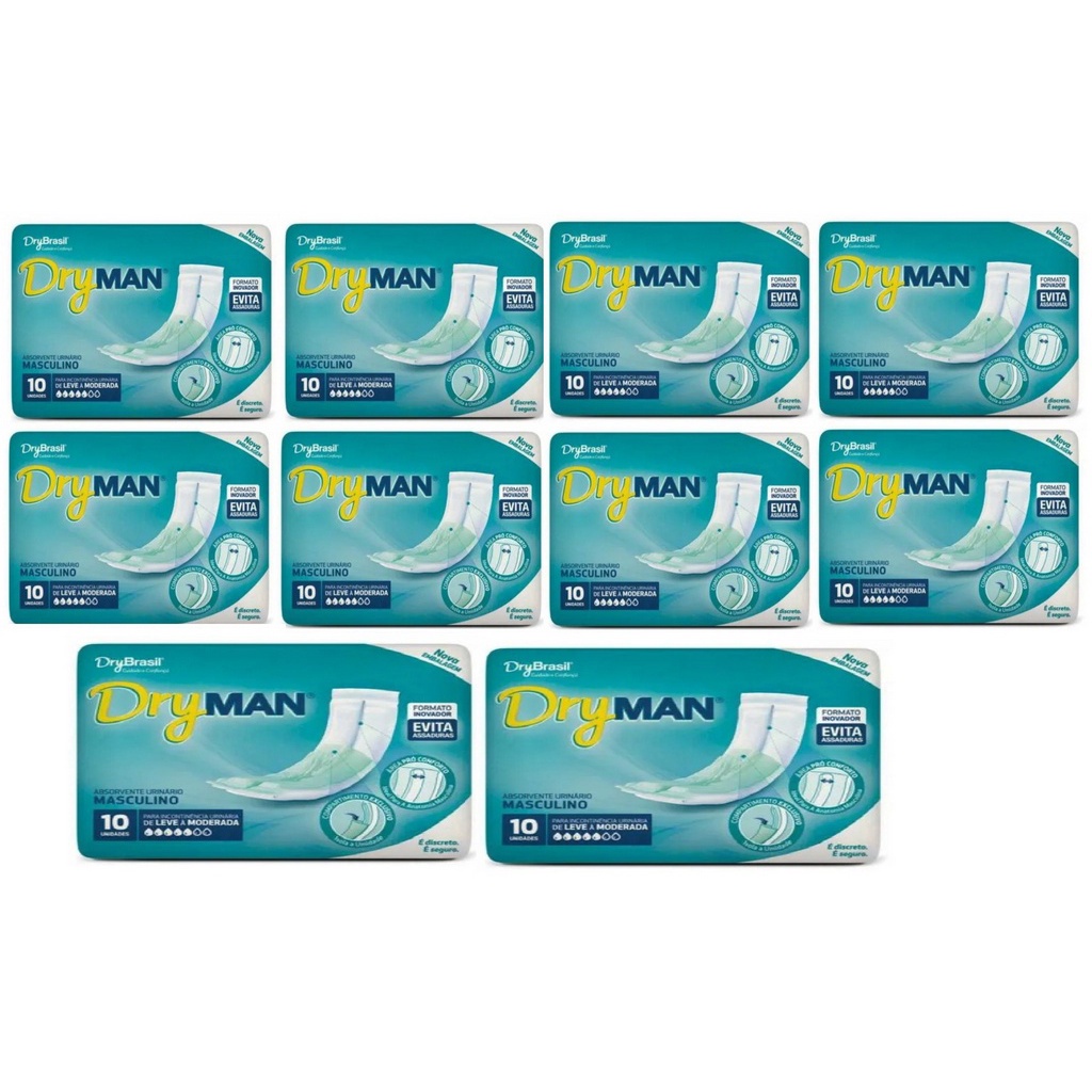 Absorvente Masculino Dry Man 100 unidades | Shopee Brasil