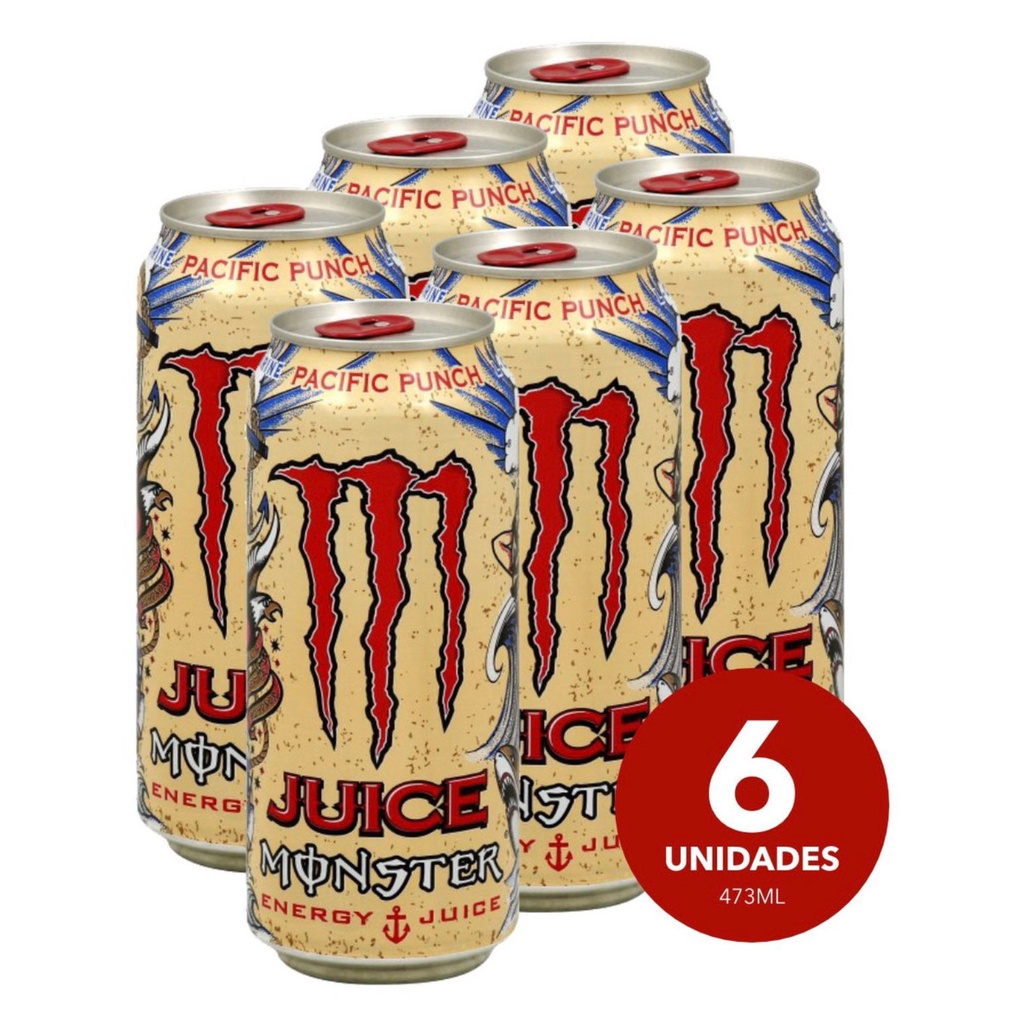 Energético Monster Juice Pacific Punch Pack 6 Latas 473ml Lançamento ...