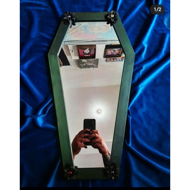 Espelho formato caixão 53x32cm terror gotico gotica goth gothic horror ...