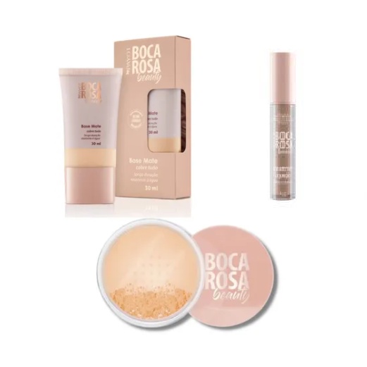 Kit Boca Rosa Beauty Pó + Base + Corretivo = PROMOCAO INCRIVEL ...