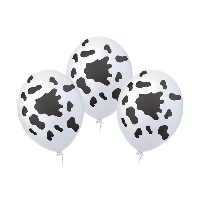 Balão Festa Vaquinha 25 Un. HappyDay Bexiga Vaquinha Pele de Vaca Festa ...
