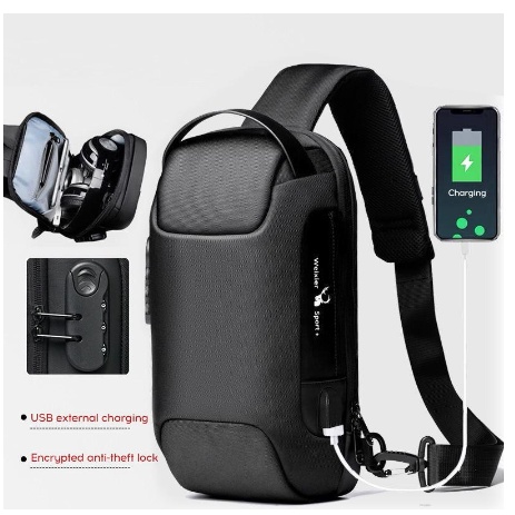 Pochete Transversal Masculina À Prova D'água Oxford Com Alça 9530 ...