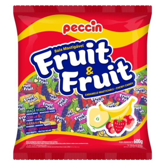 Bala Fruit & Fruit 600g Peccin | Shopee Brasil