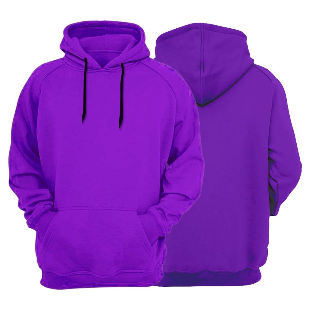 Moletom Unissex Moleton Canguru Blusas de Frio Casaco Fechado Liso Sem Estampa Use Miron Roxo ...