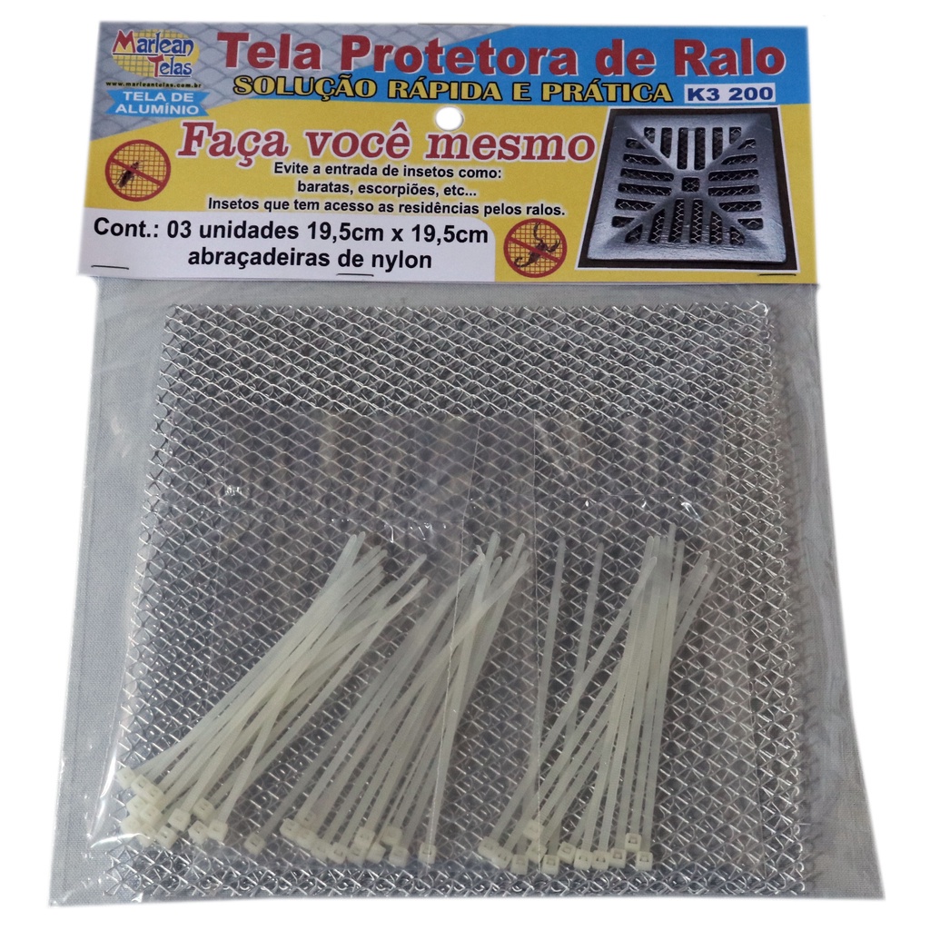 Kit Tela Protetora de Ralo K3 200 (3 unidades de 19,5cmx19,5cm ...