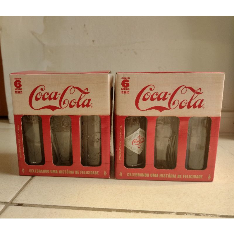 kit com 6 garrafas de vidro da Coca Cola modelo retrô, acompanha 2 kits ...