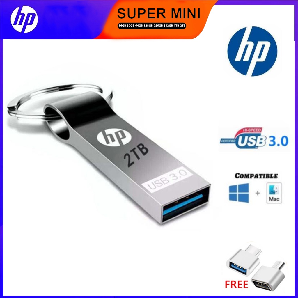 HP Pen-Tipo Driver 1 Tb 2 Mental USB 3.0 Flash Drive Chaveiro De Alta ...