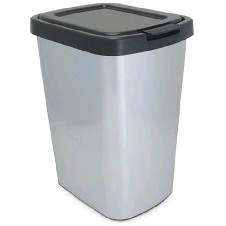 Lixeira Cesto C/ Tampa Click, Metalizado Tipo Inox 9 Litros Arqplas ... Lixeira Cesto C/ Tampa Click, Metalizado Tipo Inox 9 Litros Arqplas ...