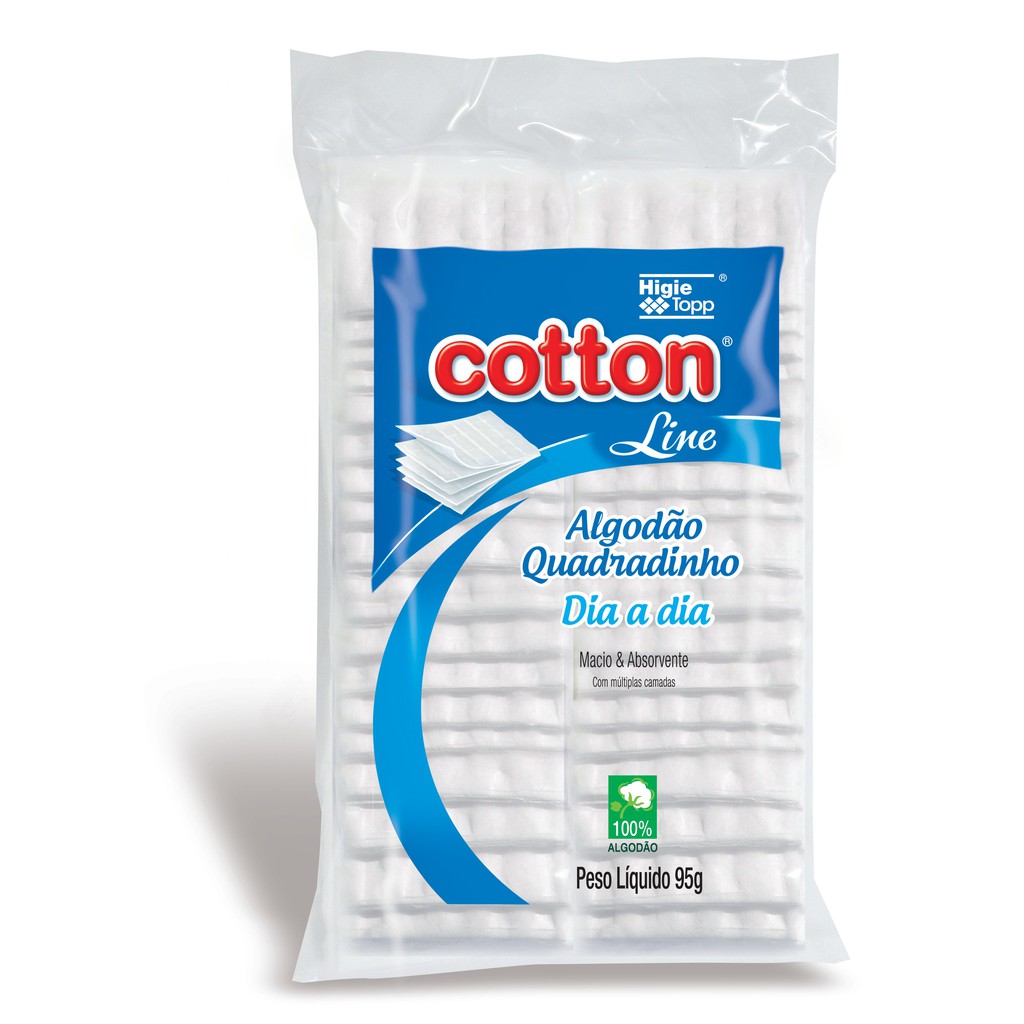 Kit 6 Pacotes De Algodão Quadrado Cotton Line 95g | Shopee Brasil