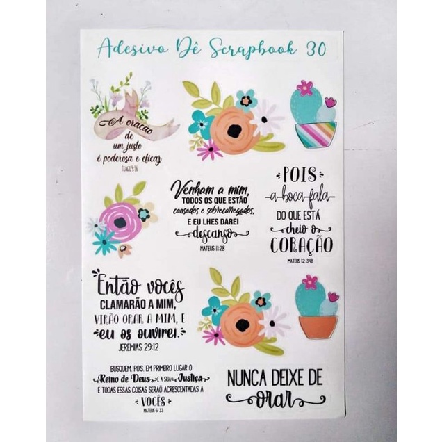 Adesivo transparente Devocional 030, para scrapbook, Bíblia, Bible ...