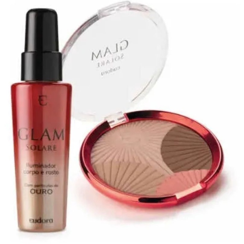 Combo Glam Solare Bronzer 4 Em 1 + Iluminador Líquido 50ml | Shopee Brasil