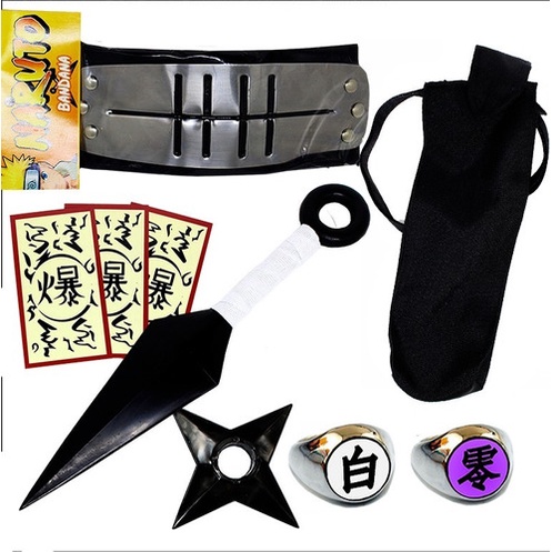 Kit ninja Naruto Kunai Naruto Shuriken Pain Bandana Renegada + Porta ...
