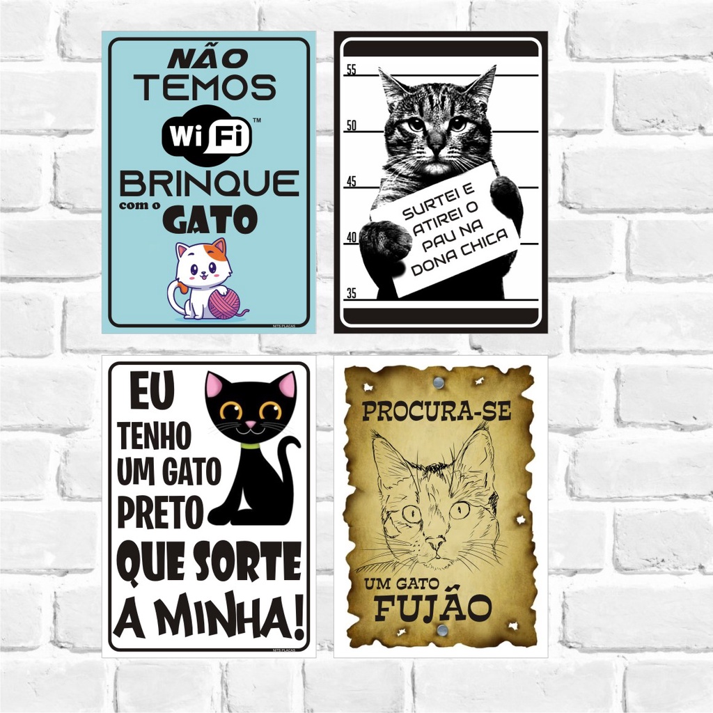 PLACAS DECORATIVAS PET - Brinque como gato - gato surtado dona chica ...