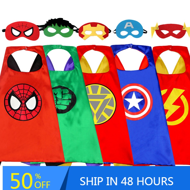 Children Suporhere Capes And For Kids Halloween Cosplay Spoder Capes ...