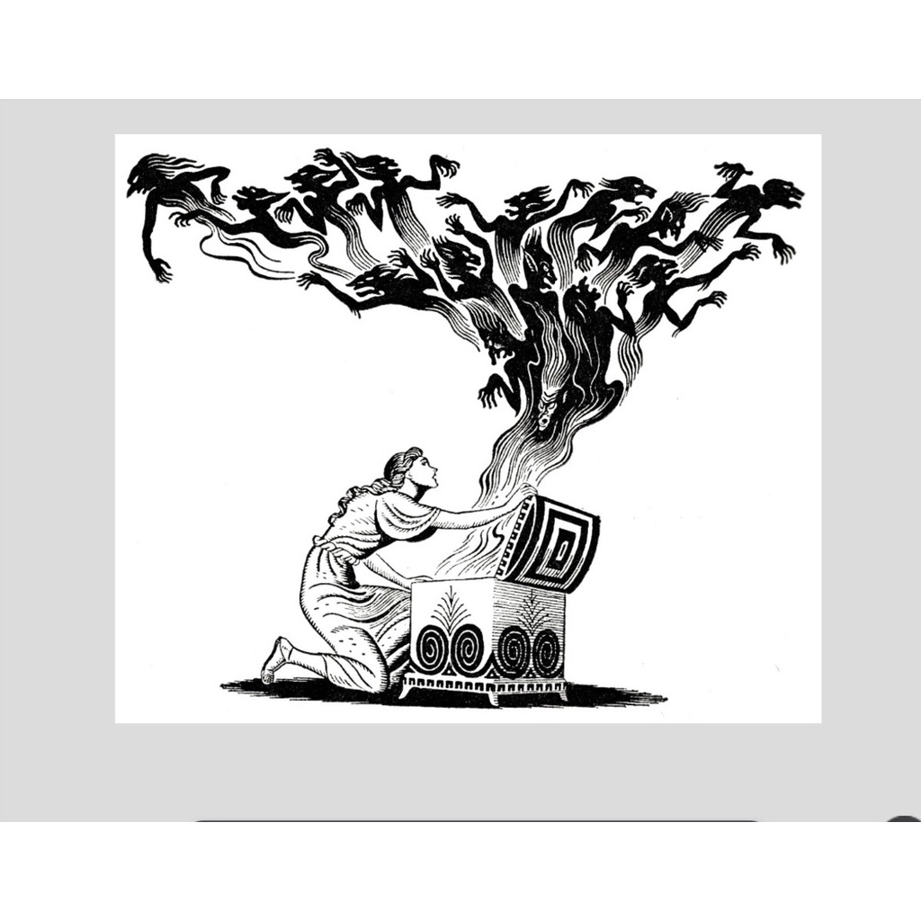 Quadro Caixa de Pandora zeus mitologia grega objeto da sorte | Shopee ...