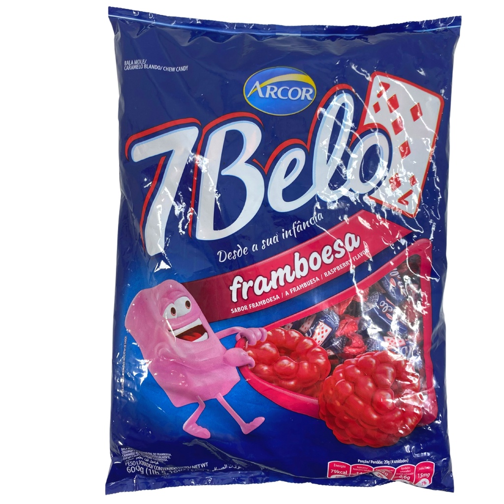 Bala 7 Belo Original Framboesa Arcor - 600g - Bala Sete Belo - Sete ...