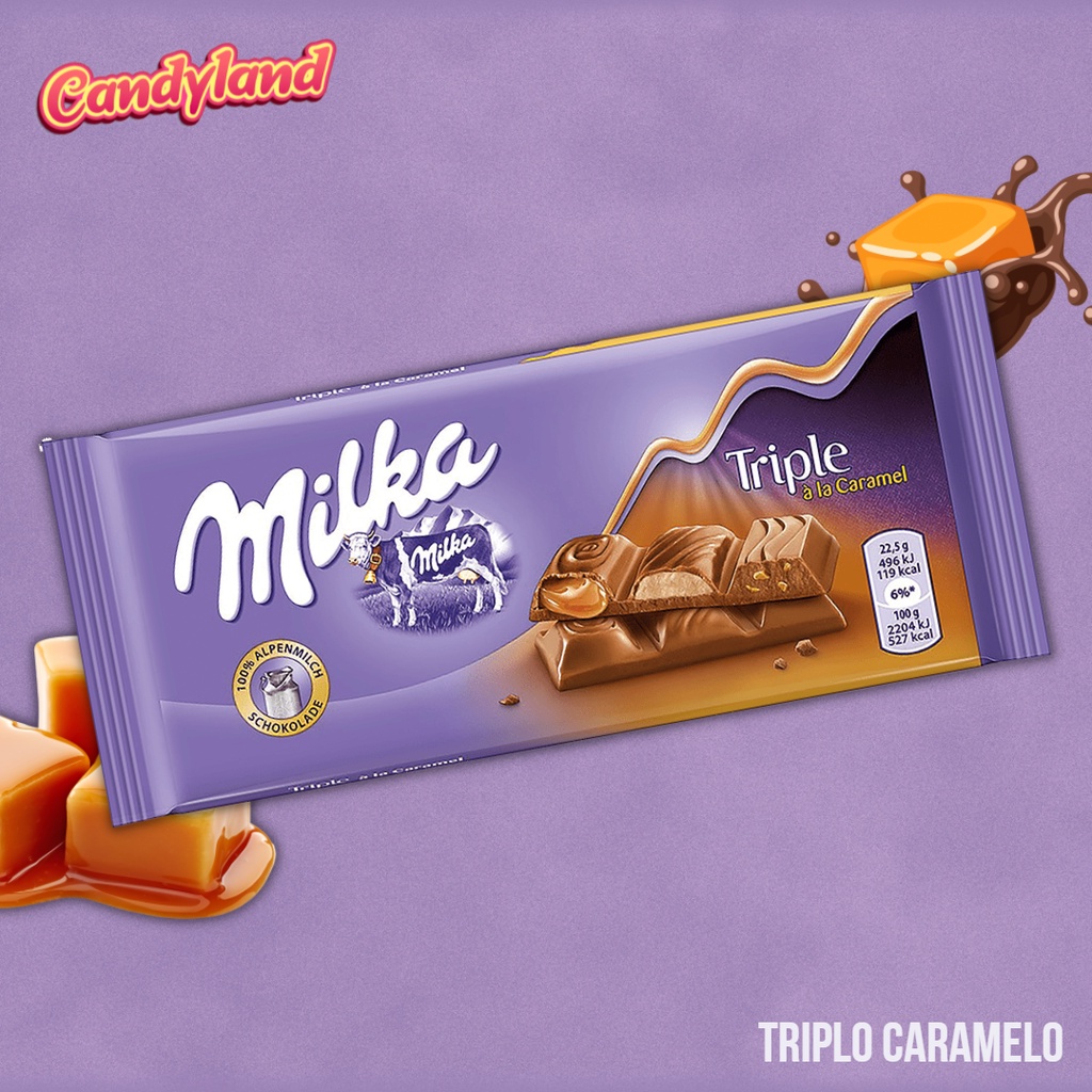 CHOCOLATE MILKA TRIPLO CARAMELO 90g | Shopee Brasil